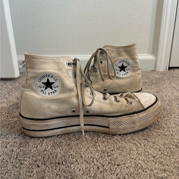 Converse | Shoes | Cream Converse All Star Platform High Top ...